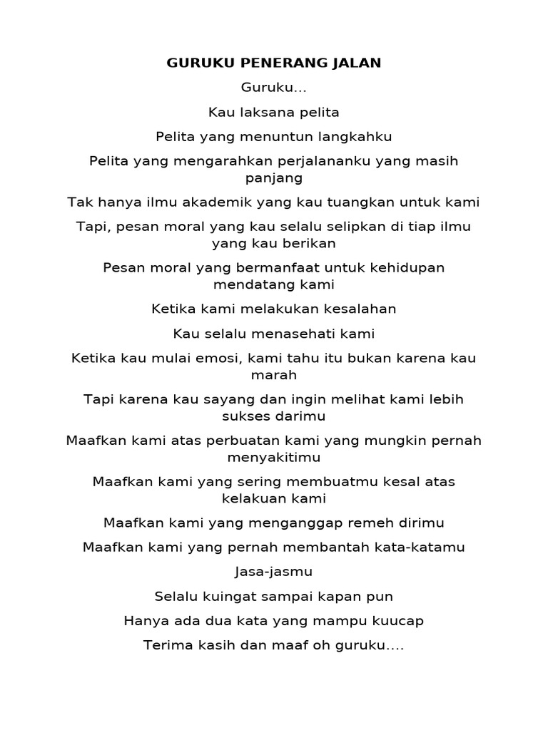 Guruku Penerang Jalan | PDF