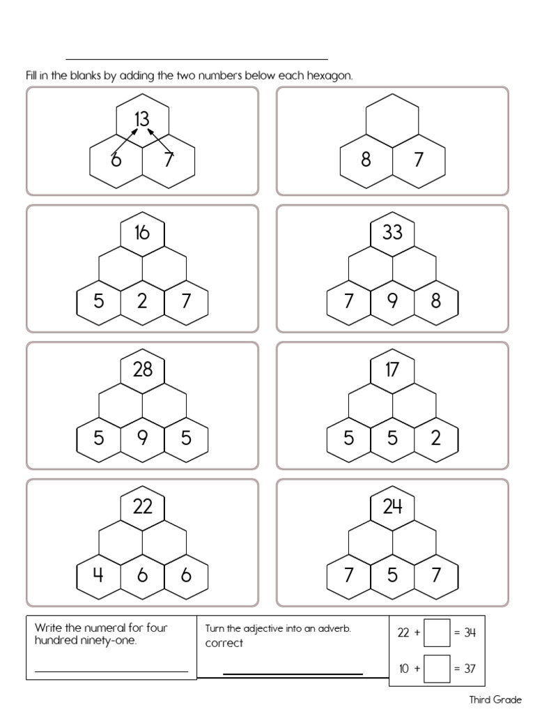 Third Grade Math and Critical Thinking Worksheets | PDF