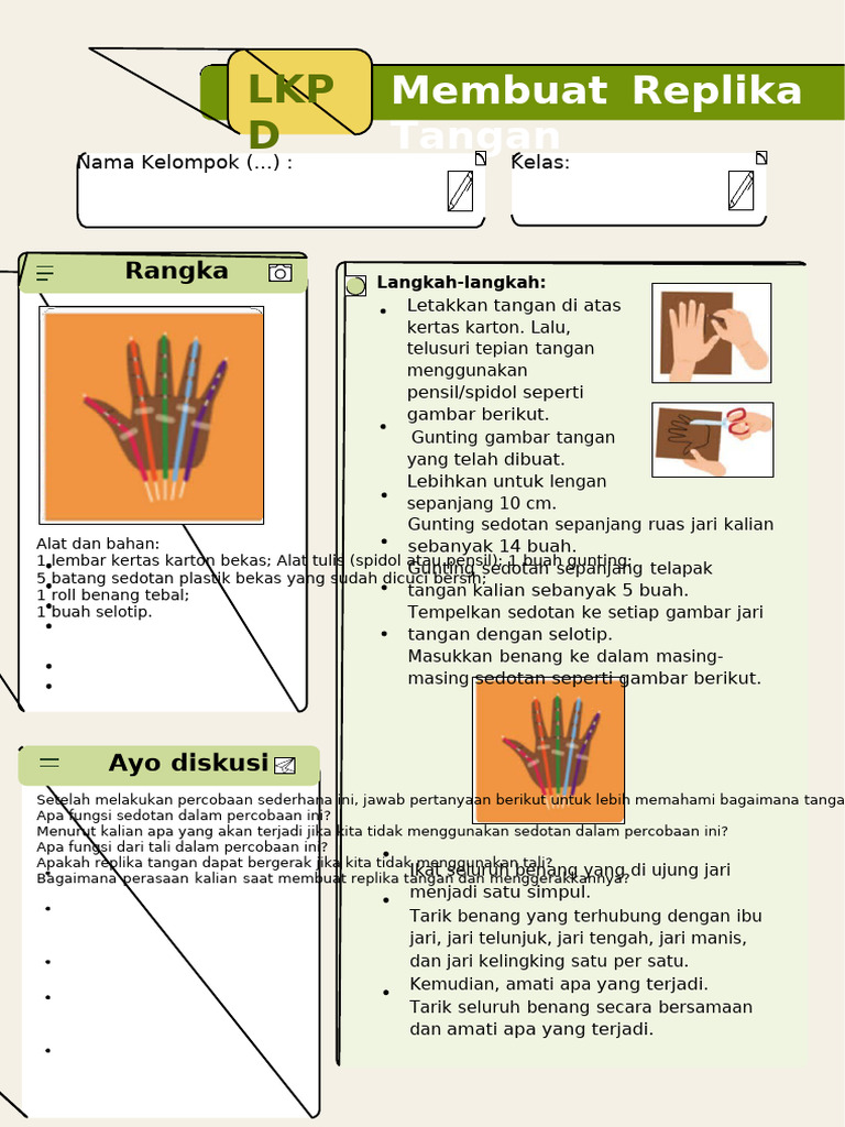 Fungsi Sedotan dan Tali pada Replika Tangan | PDF