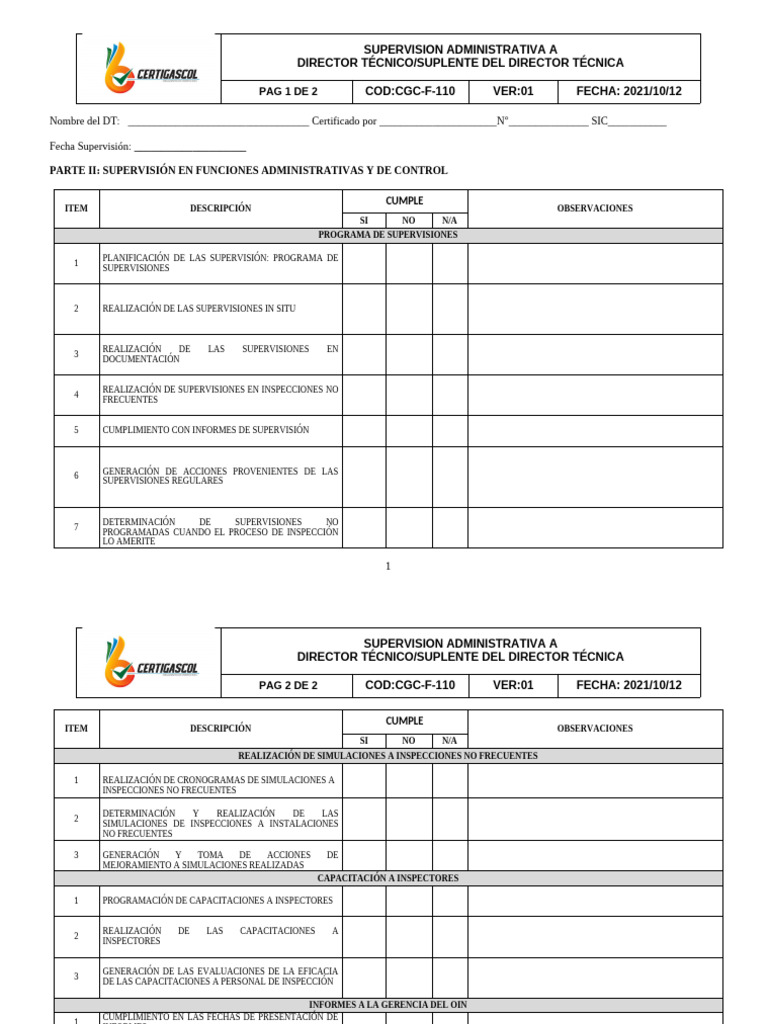 Supervisión Administrativa del DT | PDF