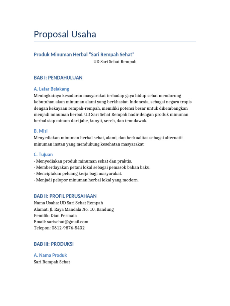 Proposal Usaha Kel.4 | PDF