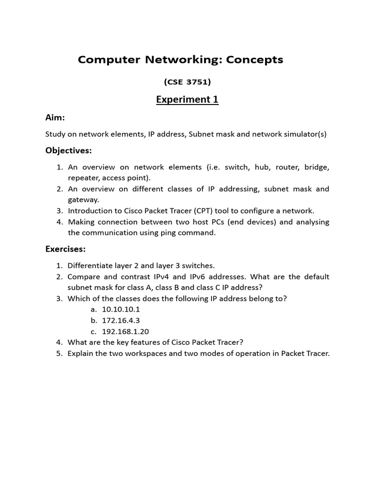 CN Lab - Expt-1 | PDF