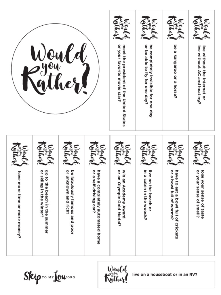 Fun Would You Rather Questions | PDF