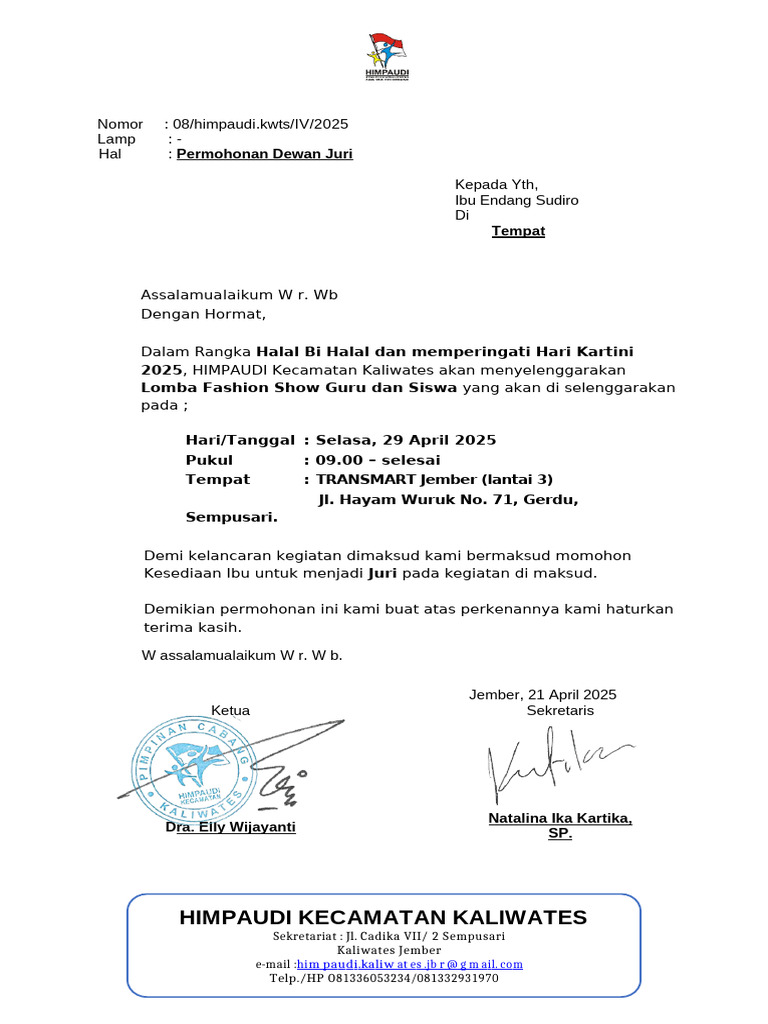 permohonan dewan juri | PDF