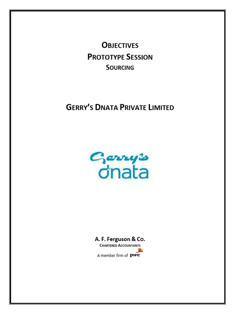 Gerrys Dnata - CRP Objectives - Sourcing | PDF