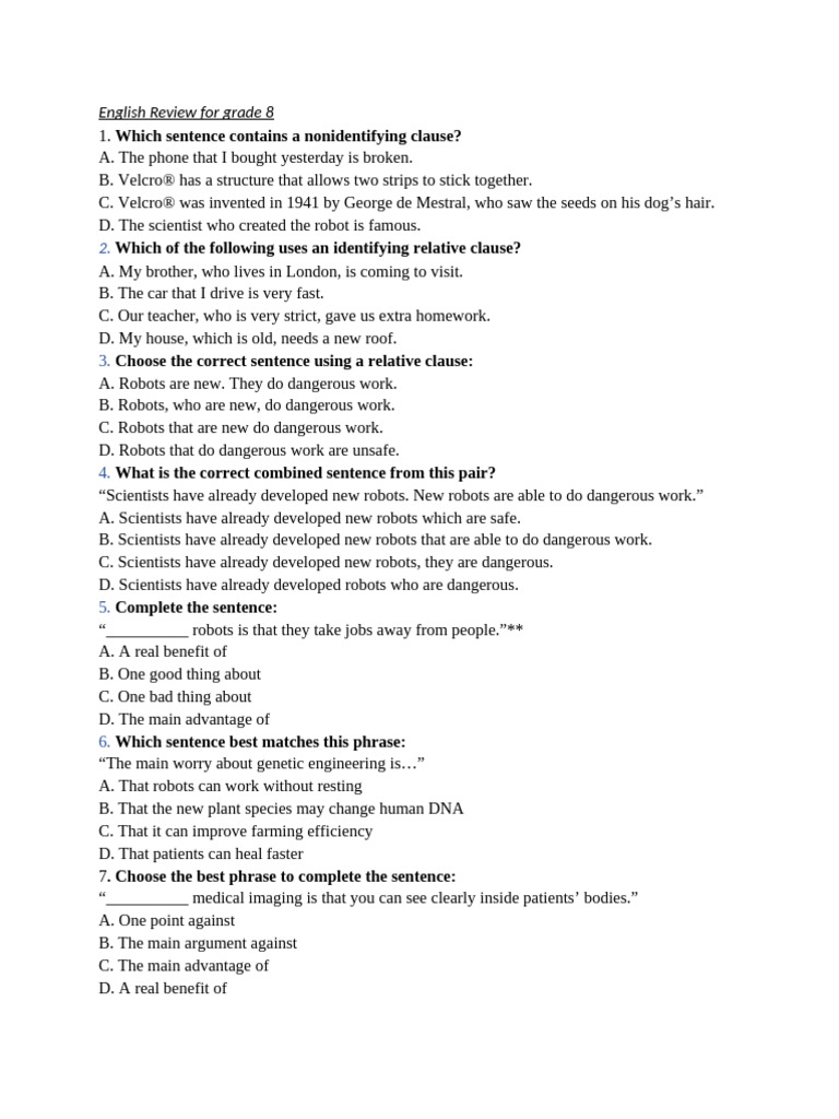 English Review For Grade 8 POS | PDF | Fashion | Clothing