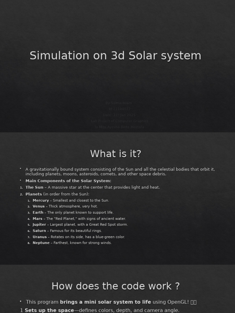 Simulation on 3d Solar System | PDF | Planets | Solar System