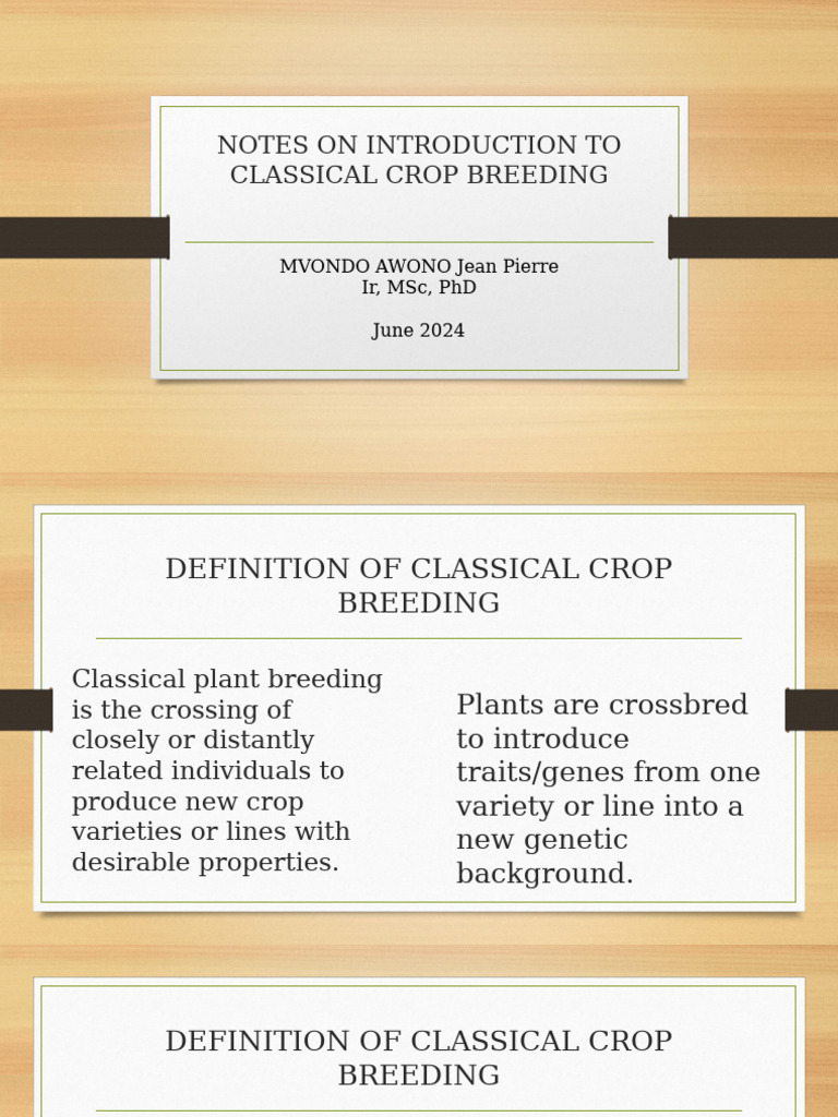 Introduction To Classical Crop Breeding 2024 | PDF | Plant Breeding ...