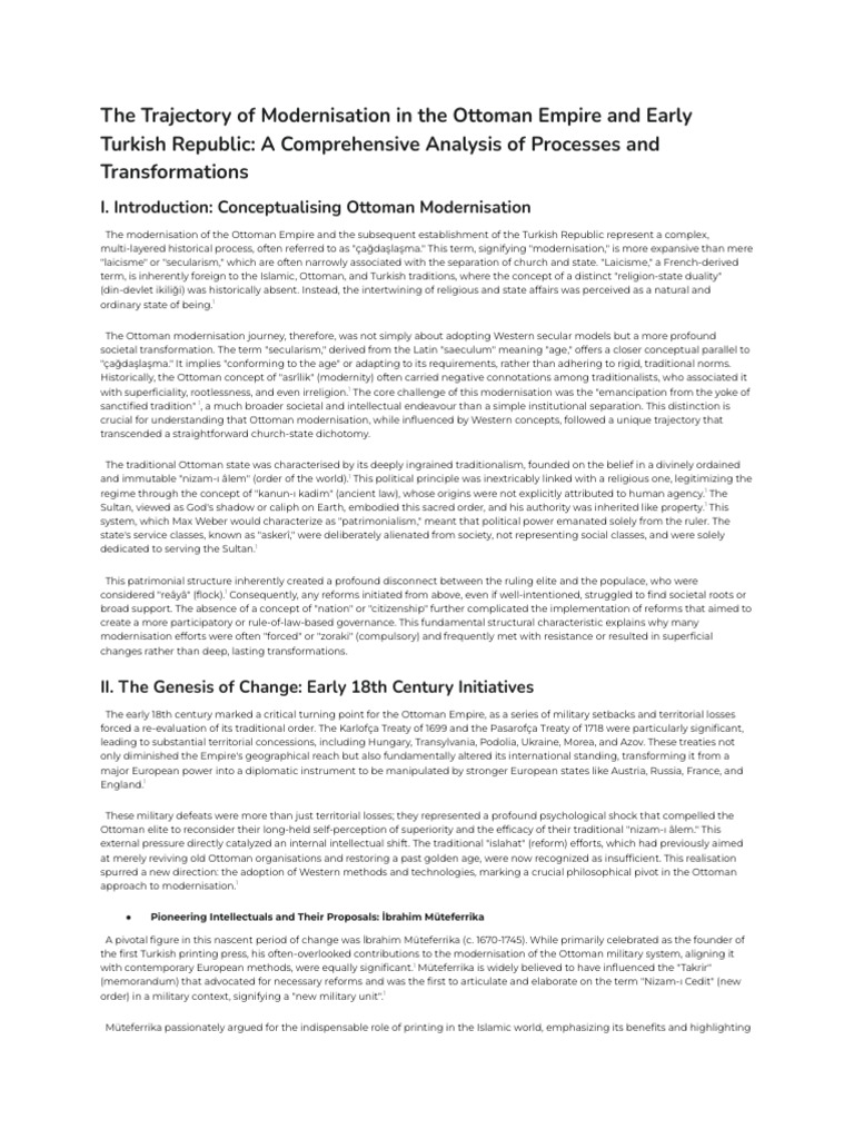 Ottoman Modernisation and Secularism | PDF | Ottoman Empire | Caliphate