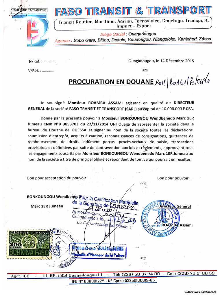 Procuration Douane | PDF