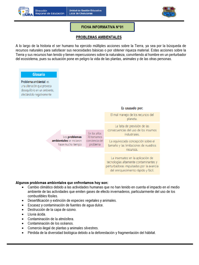 Ficha Informativa N°01 CC - SS 2° | PDF | Contaminación | Entorno natural