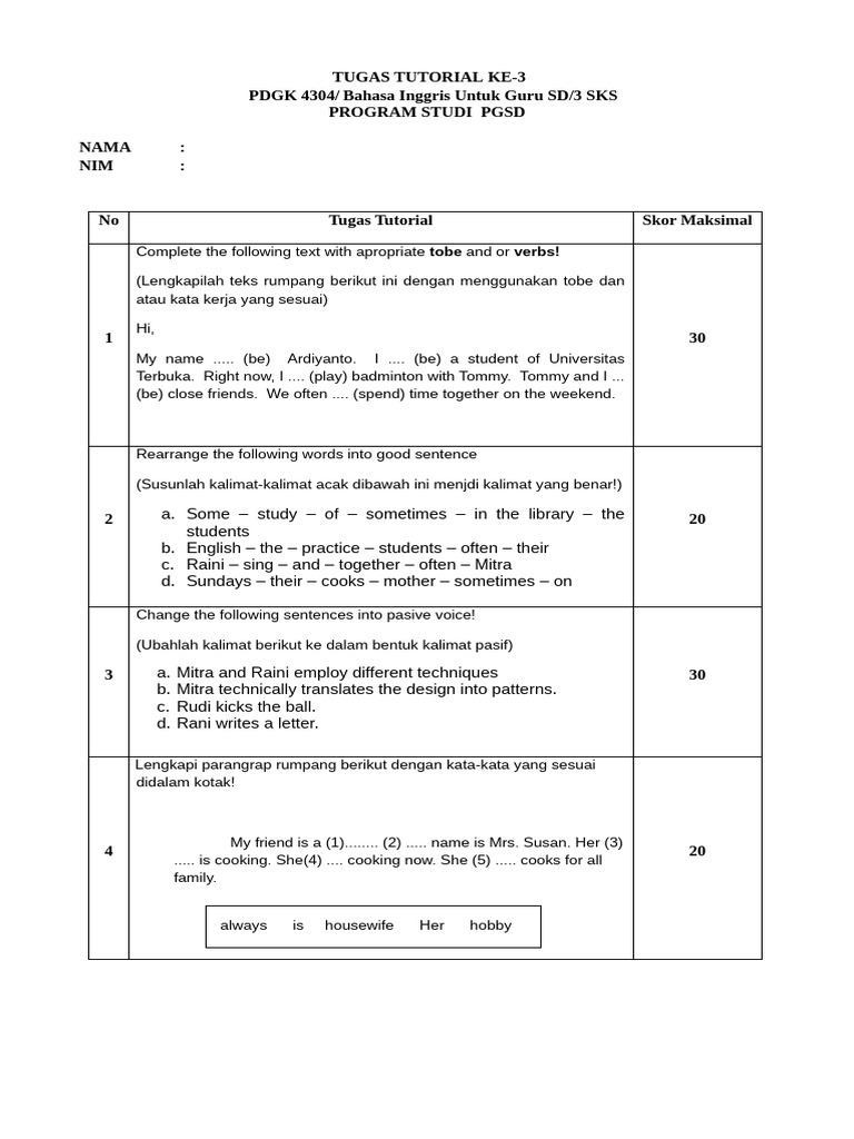Tugas Tutorial Ke 3 Bing | PDF