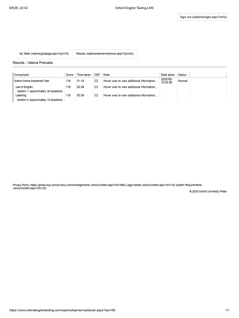 Oxford English Testing LMS 25 | PDF