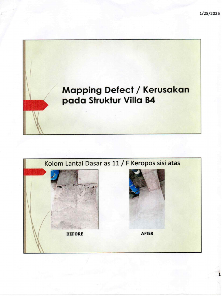 Scan Mapping Defect C1 Villa B4 | PDF