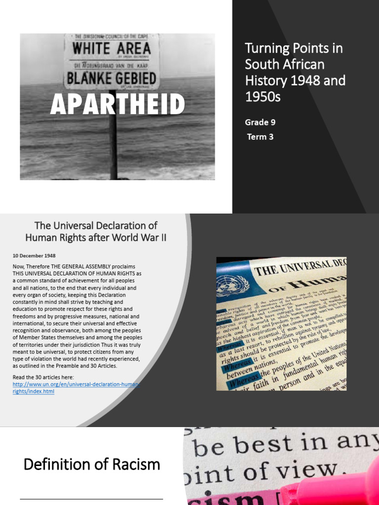 Term3 Turning Points in Sa History 1948 and 1956 | PDF | Apartheid ...
