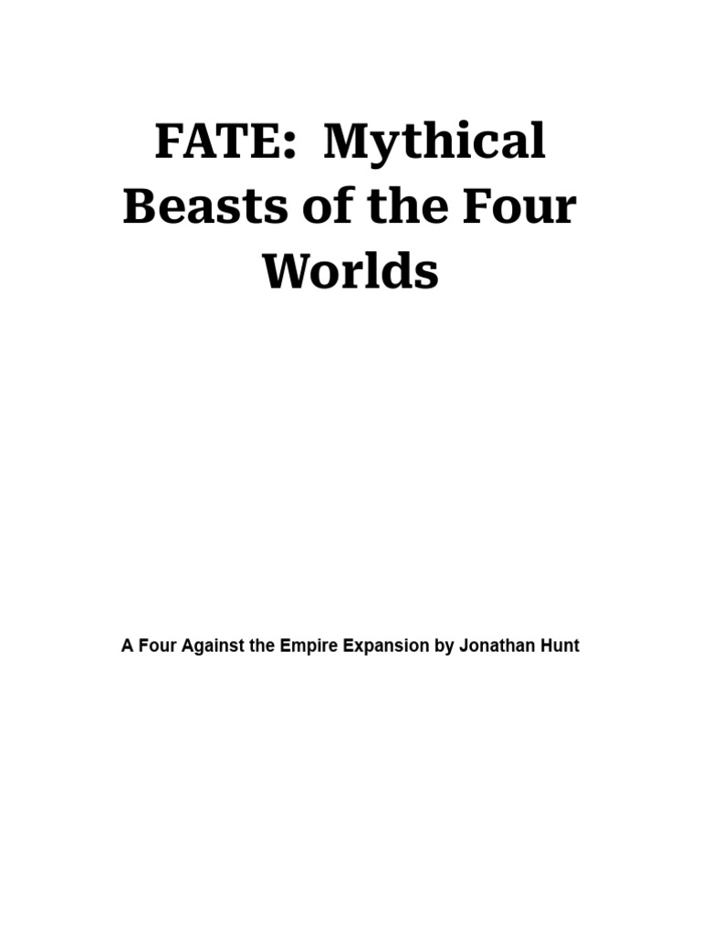 Mythical Beasts in Four Worlds Expansion | PDF | Jedi | Sith