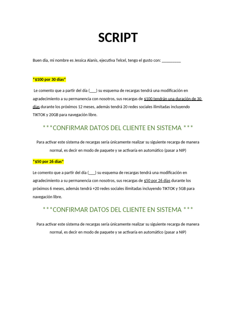 Script Personalizado | PDF | Informática | Telecomunicaciones