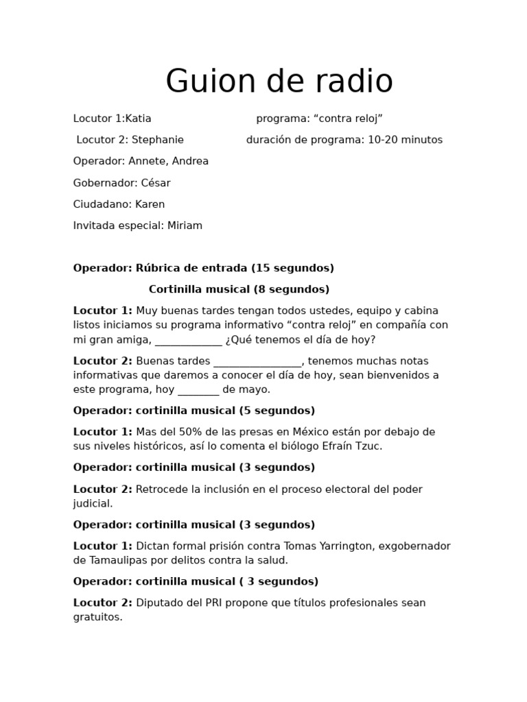 Noticias Actualidad México: Programa Contra Reloj | PDF