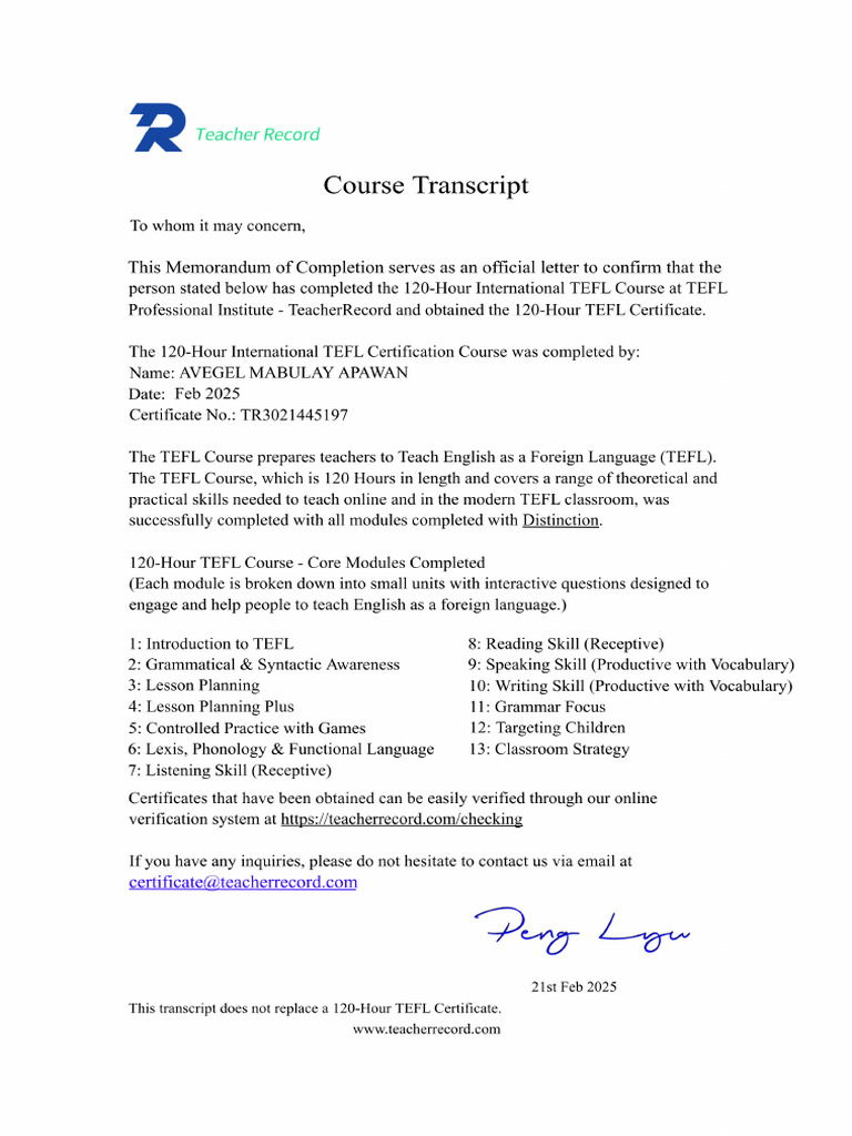 TR3021445197 Transcript | PDF