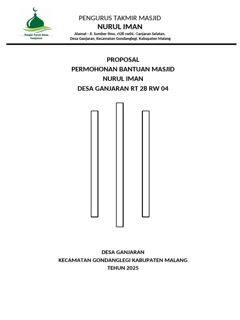 Proposal Masjid Nurul Iman | PDF