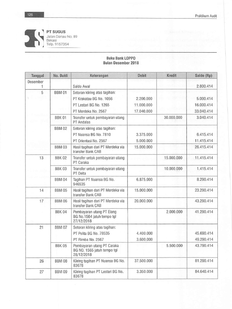 Pertemuan 9b - Latihan Rekonsiliasi Bank | PDF