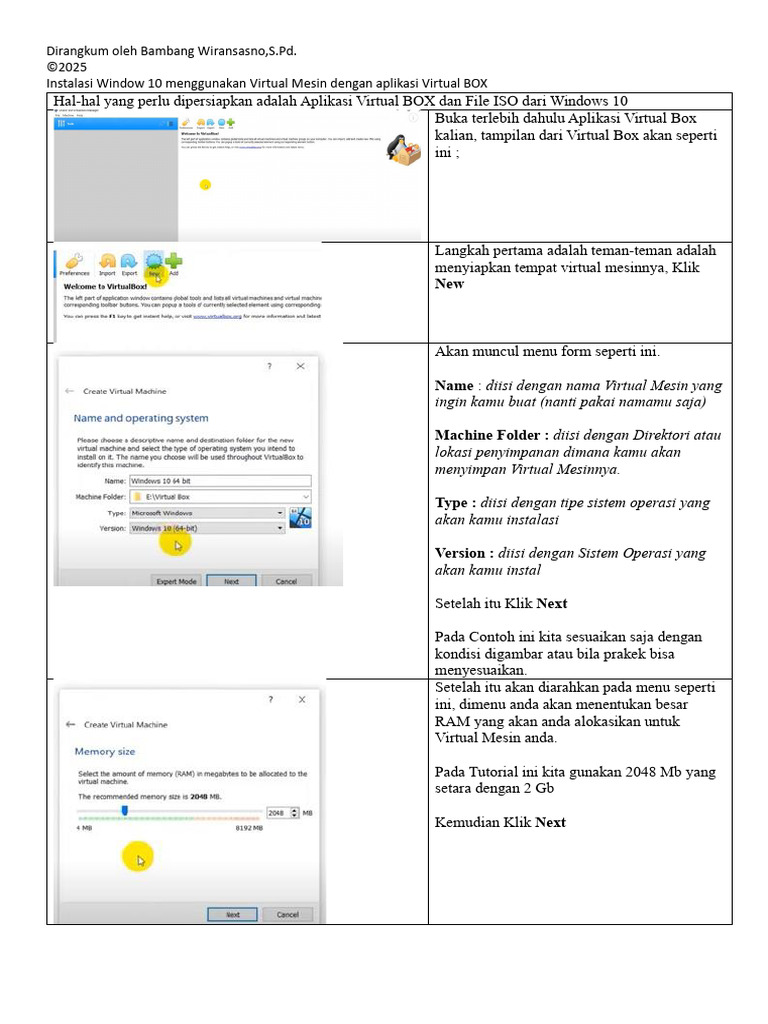 Modul Instalasi Win10 Melalui Virtual Box | PDF