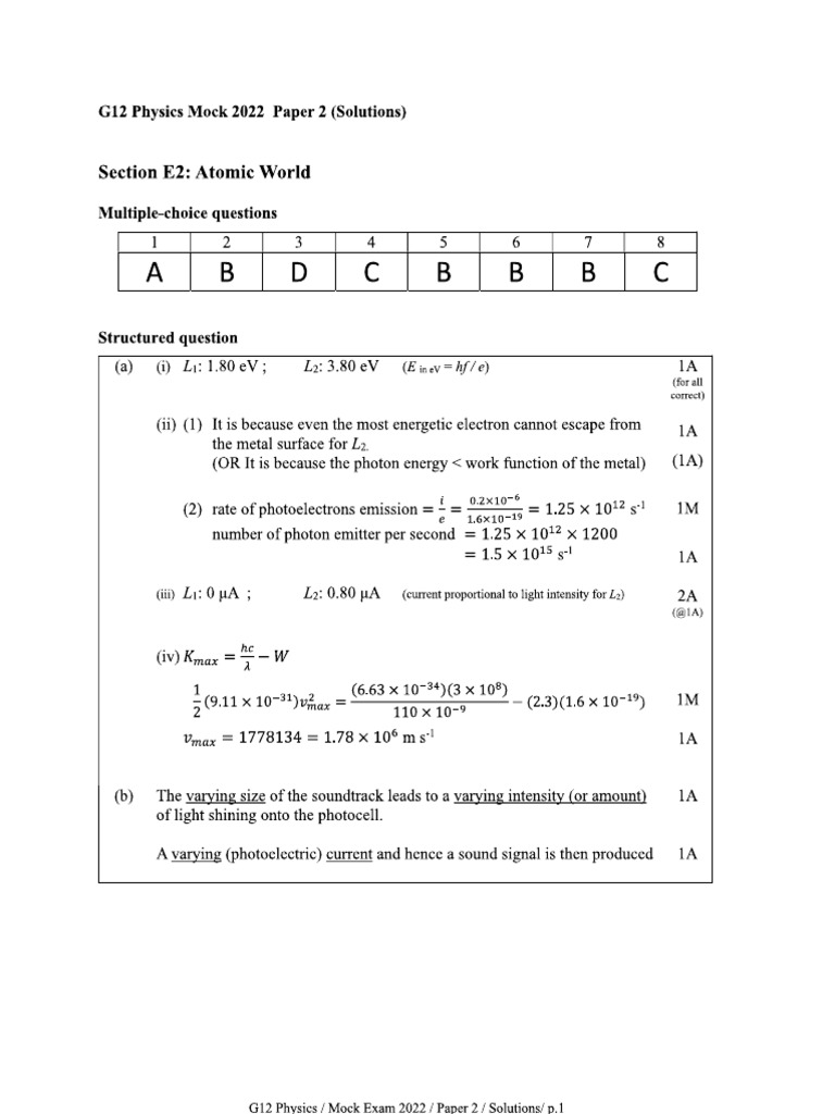 Dbs 2022 Phy2 Ans.pdf 的副本 | PDF