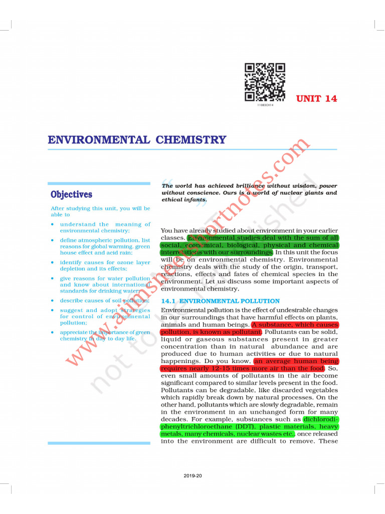 Environmental Chemistry | PDF