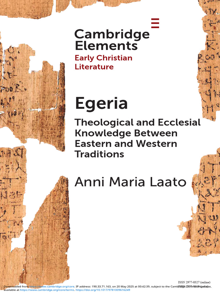 Egeria | PDF | Pilgrimage | Theology