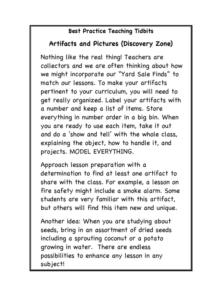5-Artifacts and Pictures | PDF | Human Communication | Learning