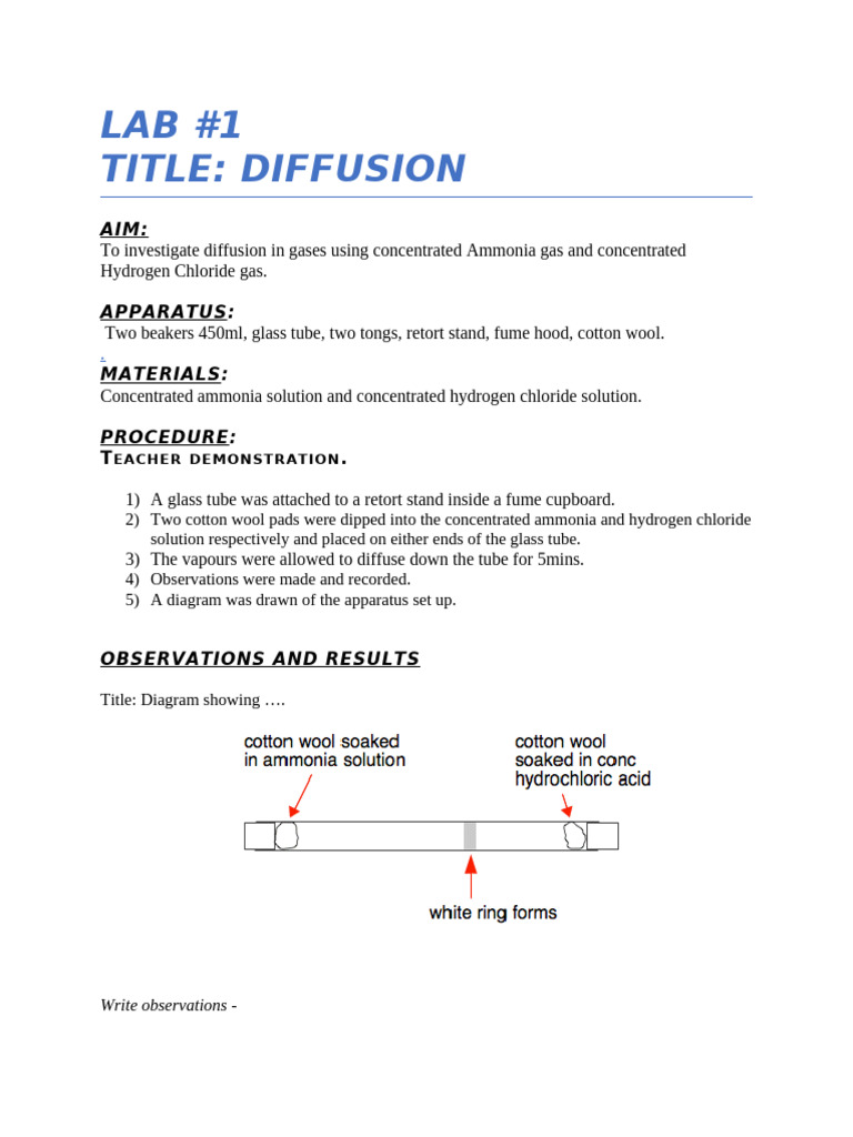 Diffusion Lab 1 - NEW | PDF