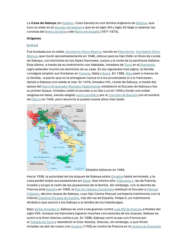La Casa de Saboya | PDF | Nobleza italiana | Nobleza
