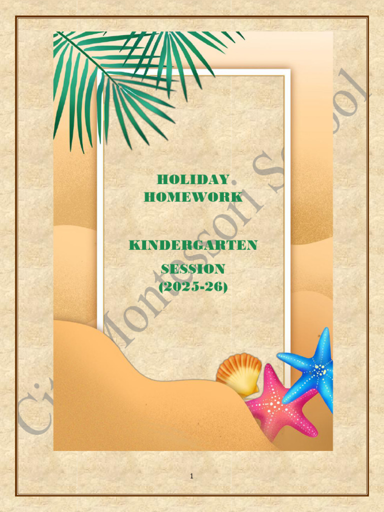 Kindergarten Holiday Homework (Session 2025-26) | PDF | Storytelling