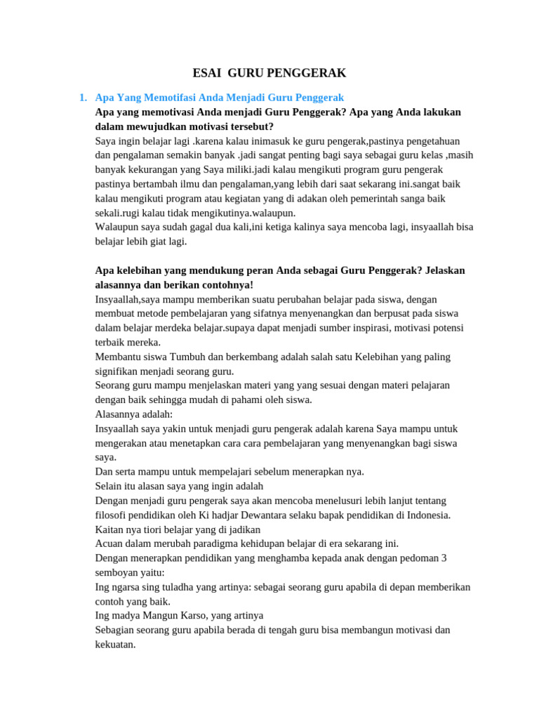 Esai Guru Penggerak 2 | PDF