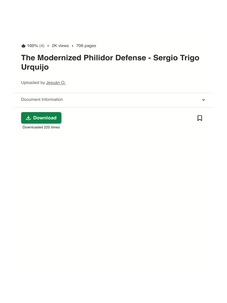 Modernized Philidor Defense Guide | PDF | Scribd | Chess