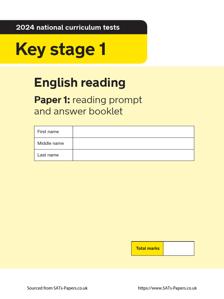 KS1 Reading Paper 2024: Practice Test | PDF | License | Copyright