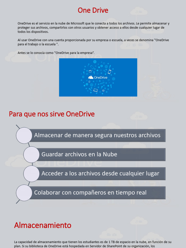 2.1 One Drive | PDF | Computación en la nube | Archivo de computadora