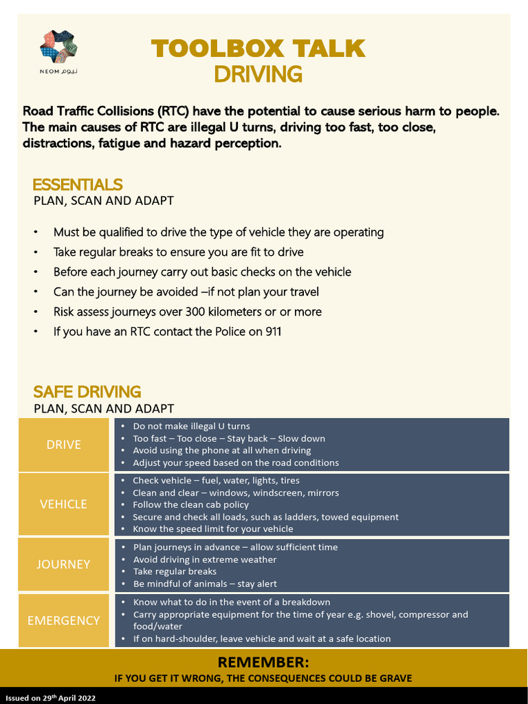 Master Road Safety Toolbox Talk - Posters | PDF | Traffic Collision ...
