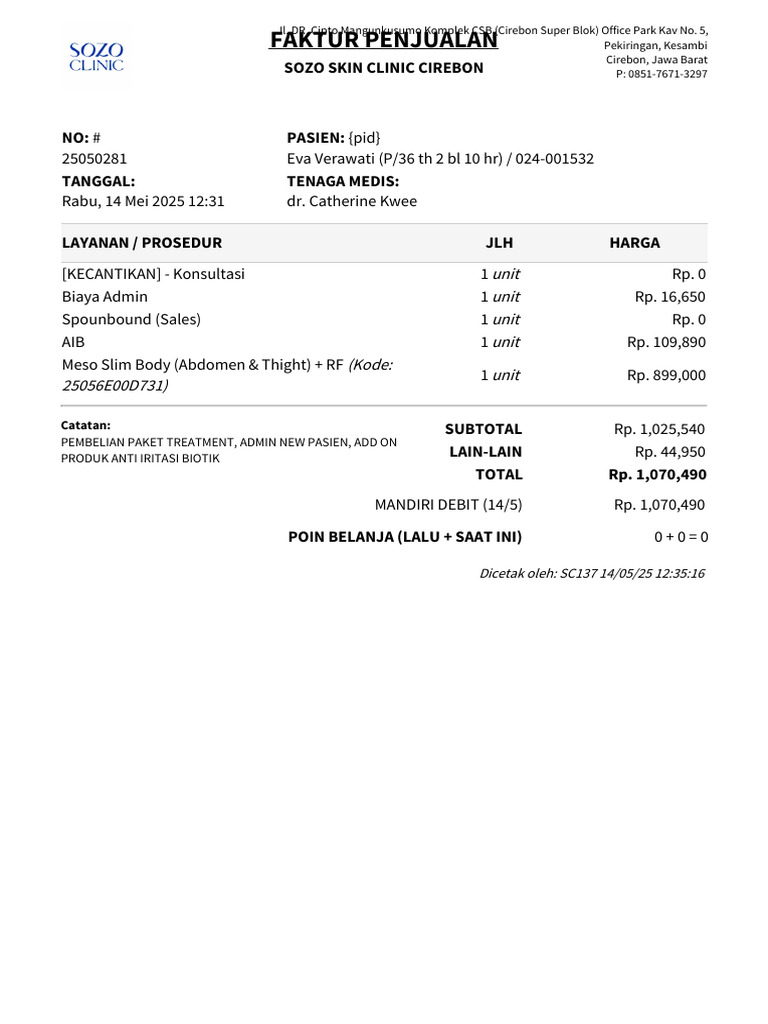 Invoice Eva Verawati | PDF