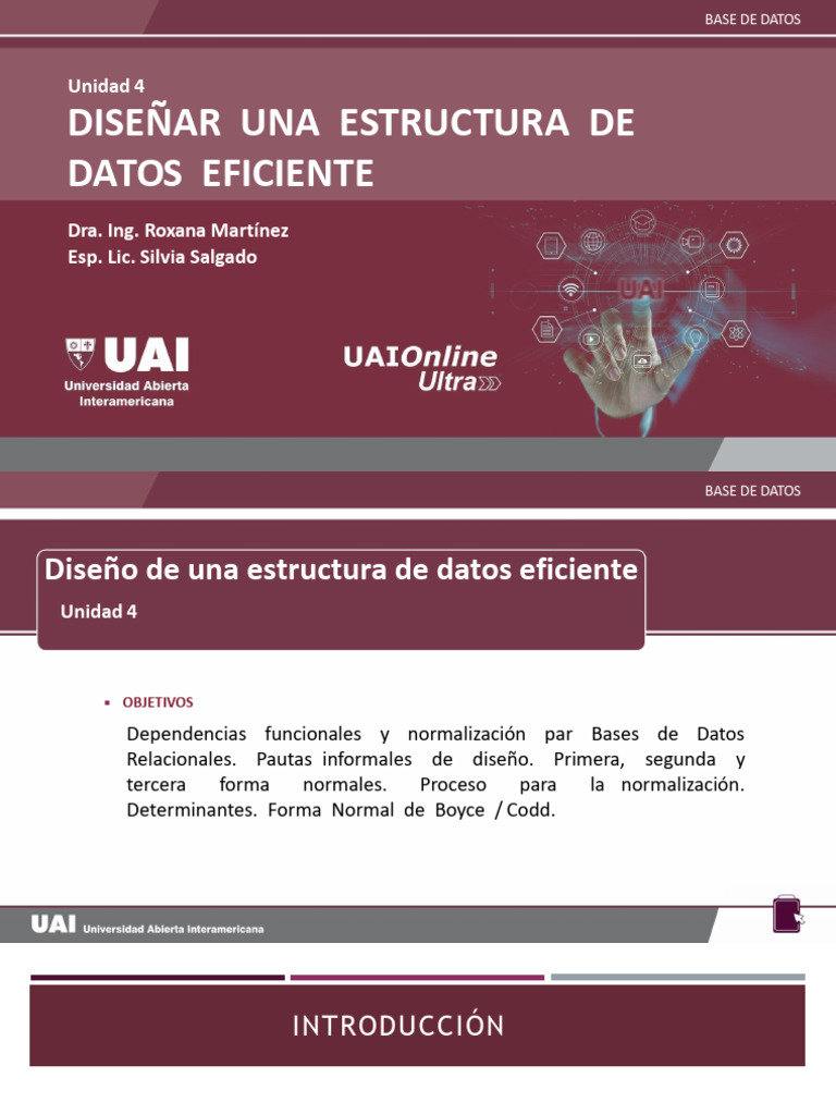 Unidad 4 Diseñar Una Estructura de Datos Eficiente | PDF | Bases de datos | Gestión de datos