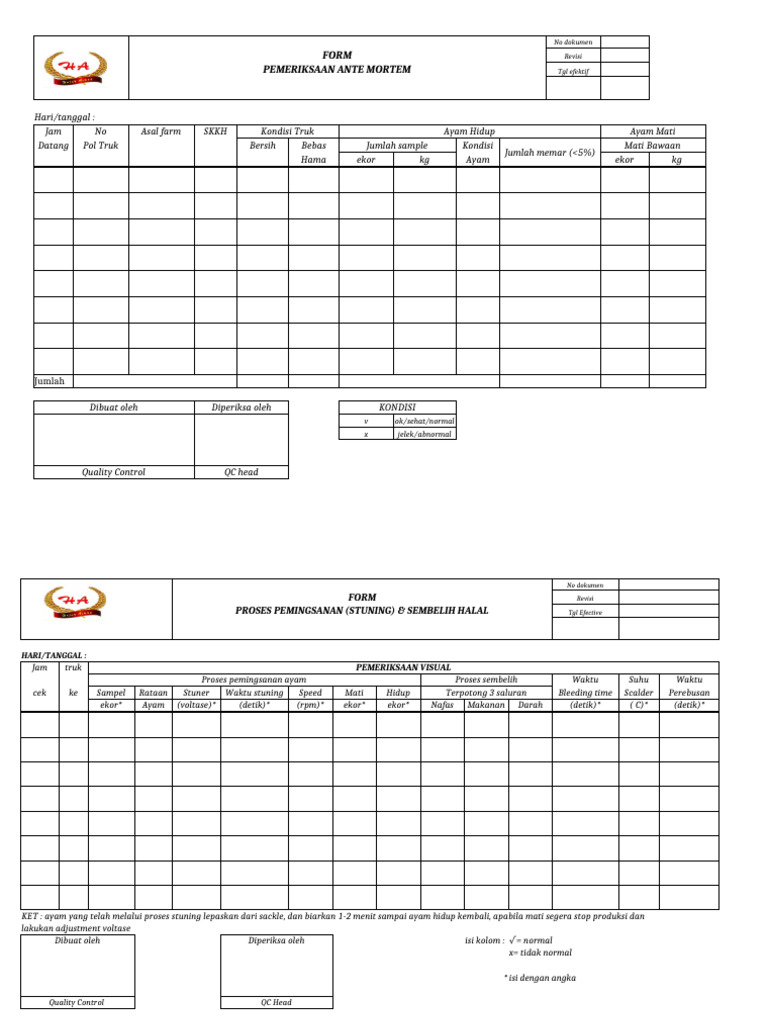 Form QC in Line Produksi New | PDF