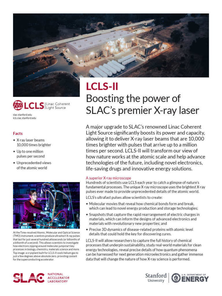 LCLS-II Fact Sheet 07 2023 | PDF | Particle Accelerator | Applied And ...