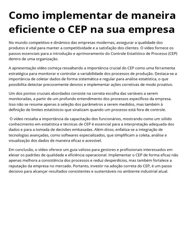 Atividade 2 sobre CEP.pdf | PDF