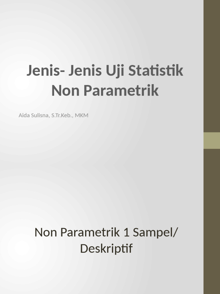 Jenis Uji Statistik Non Parametrik | PDF