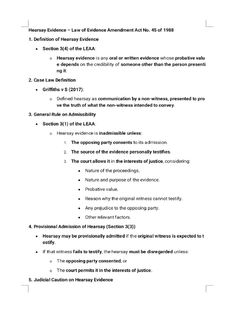 Hearsay Evidence Phoenix | PDF