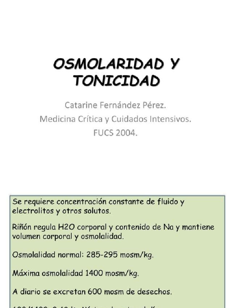 Osmolalidad | PDF