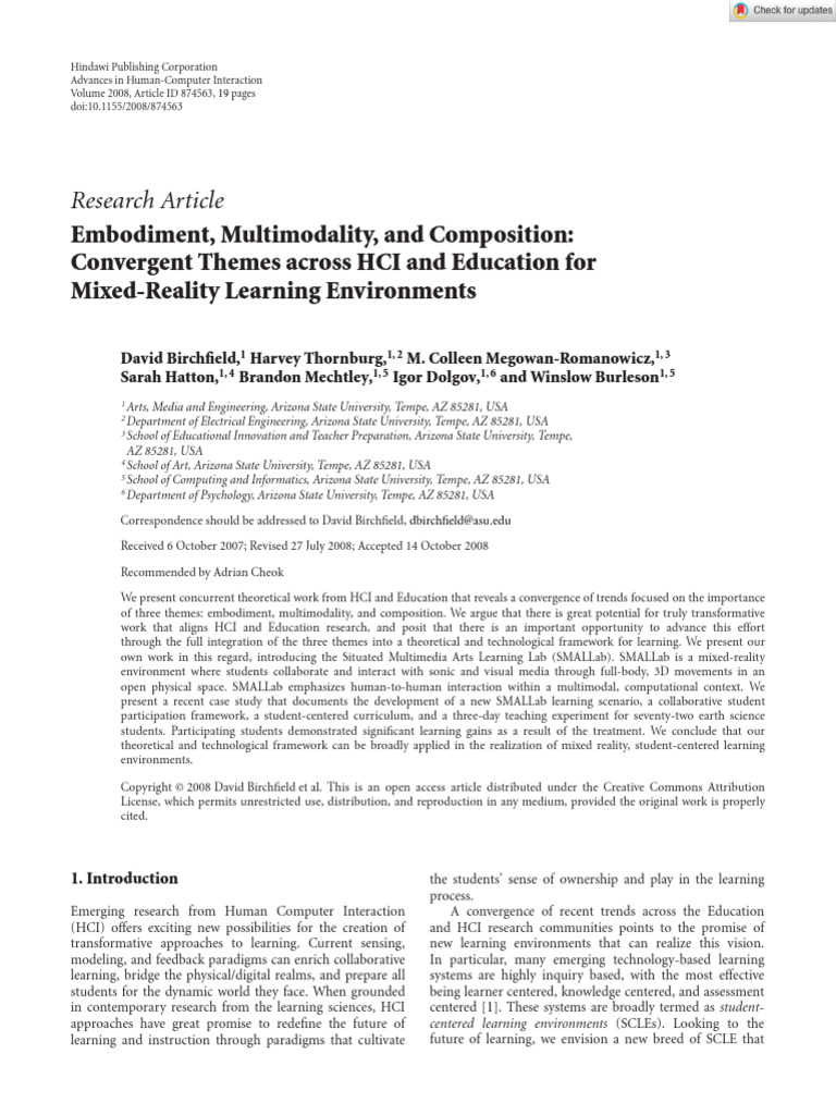Advances in Human-Computer Interaction - 2008 - Birchfield - Embodiment Multimodality and ...