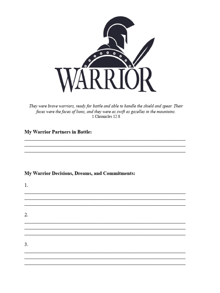 Warrior Decisions Handout Warrior For The Lord | PDF