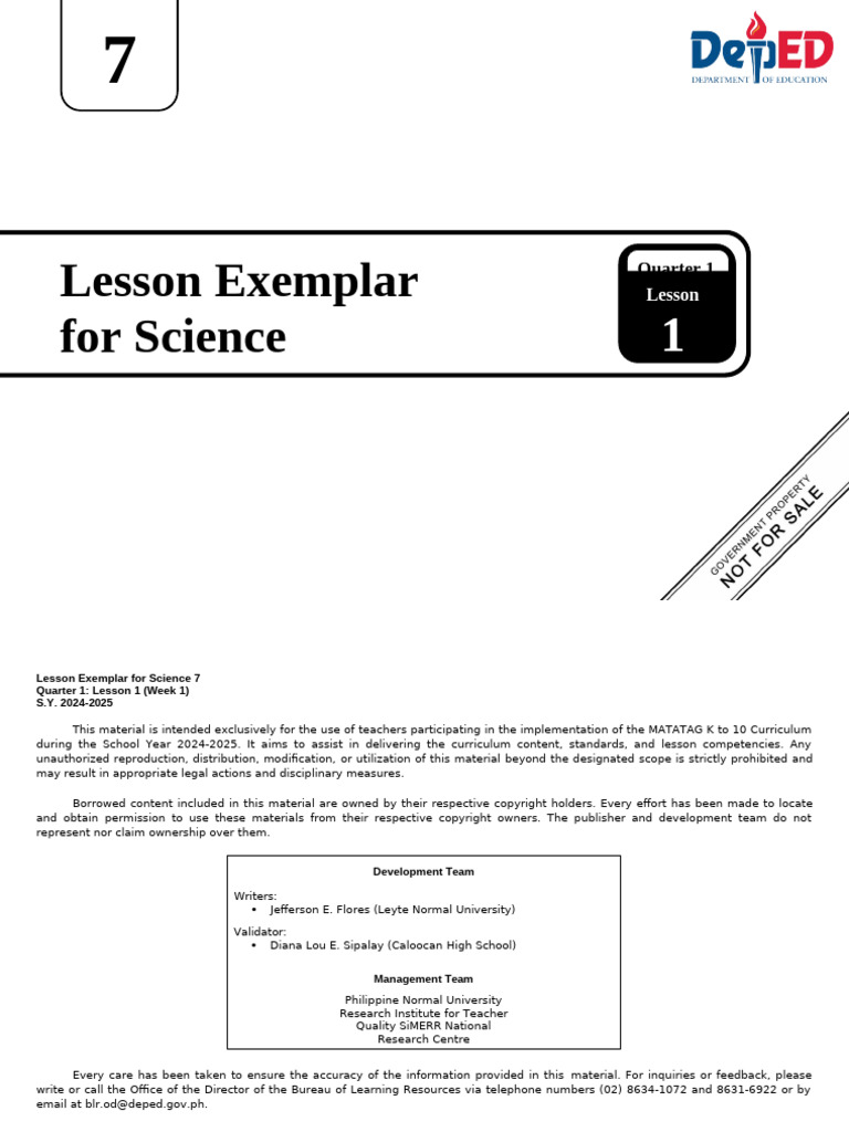Science 7 Lesson Exemplar: Particle Model | PDF | Mathematical Model ...