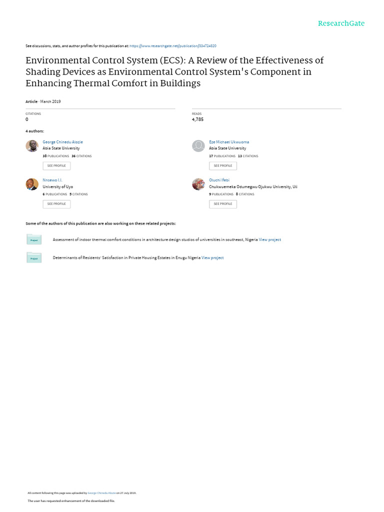 EnvironmentalControlSystemECS ...